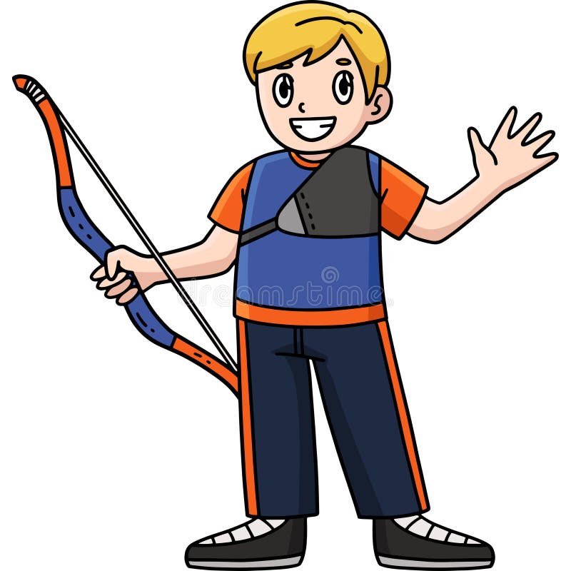 Archery Archer with Bow Cartoon Colored Clipart Stock Vector ...