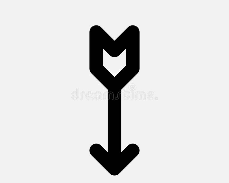Archery Arrow Point Down Icon Symbol Sign Archer Shooting Shoot Pointer ...
