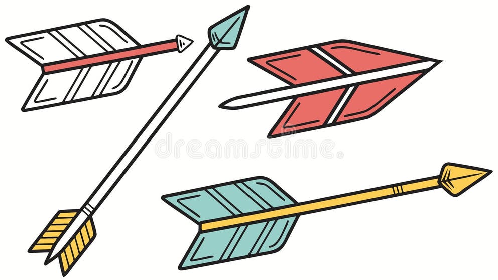 Archery Arrows with Fletching, Precision and Aim, Vector Design ...