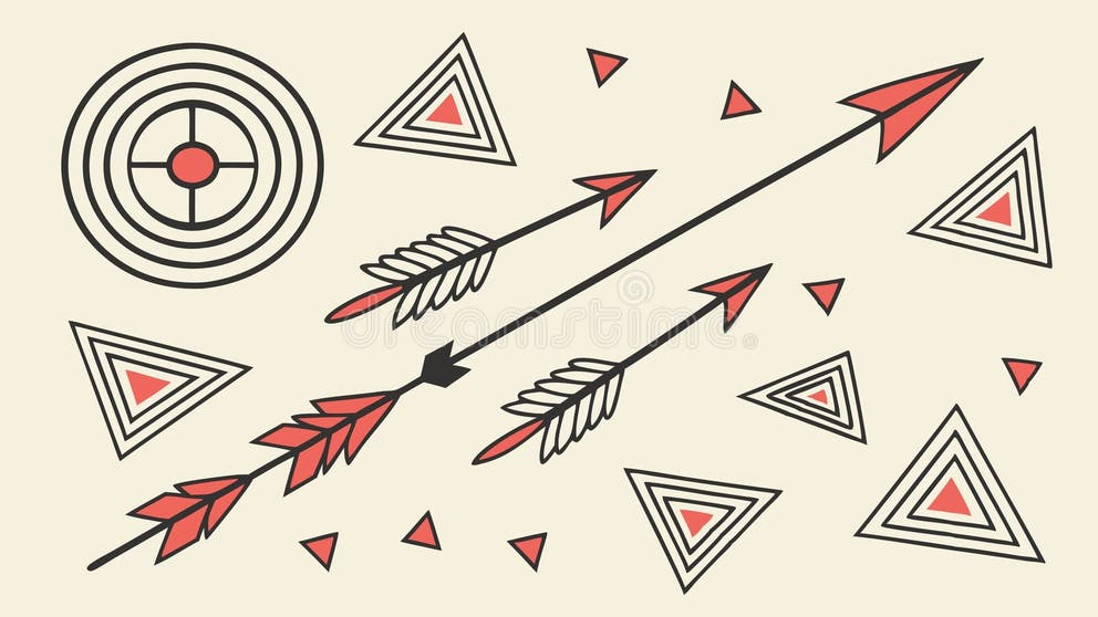 Archery Arrows Hitting Target Abstract Elements Vector, Vector Design ...