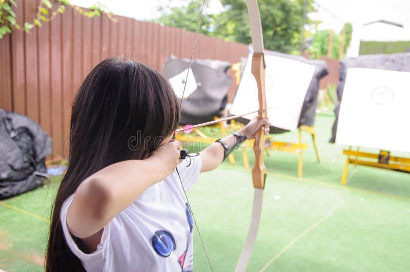 Female Archer Sport Target stock image. Image of field, target - 98053