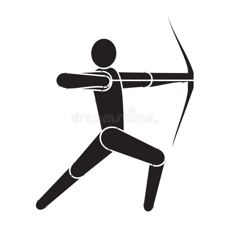 Archery Athlete with Compound Bow. Vector Illustration Isolated on ...