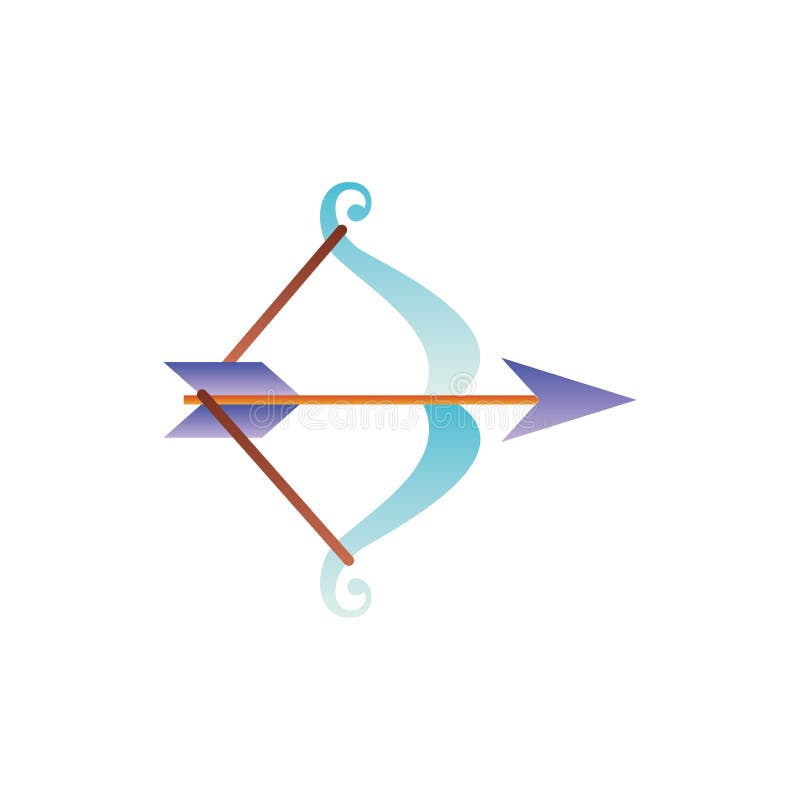 Archery Bow Arrow Fantasy Gradient Style Stock Vector - Illustration of ...