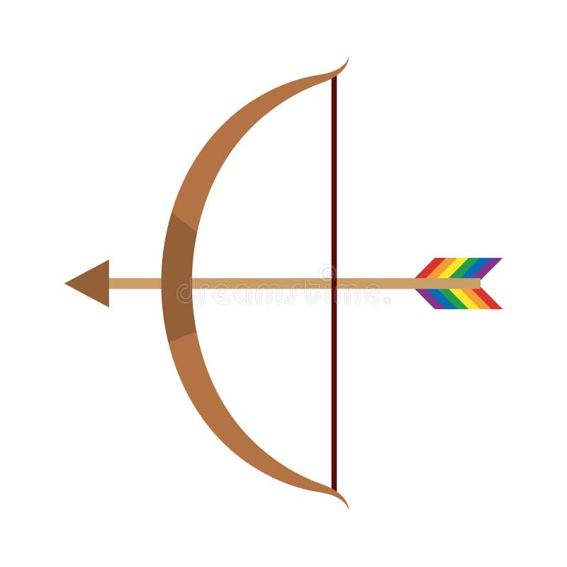 Archery Bow with Rainbow Pride Colors Stock Vector - Illustration of ...