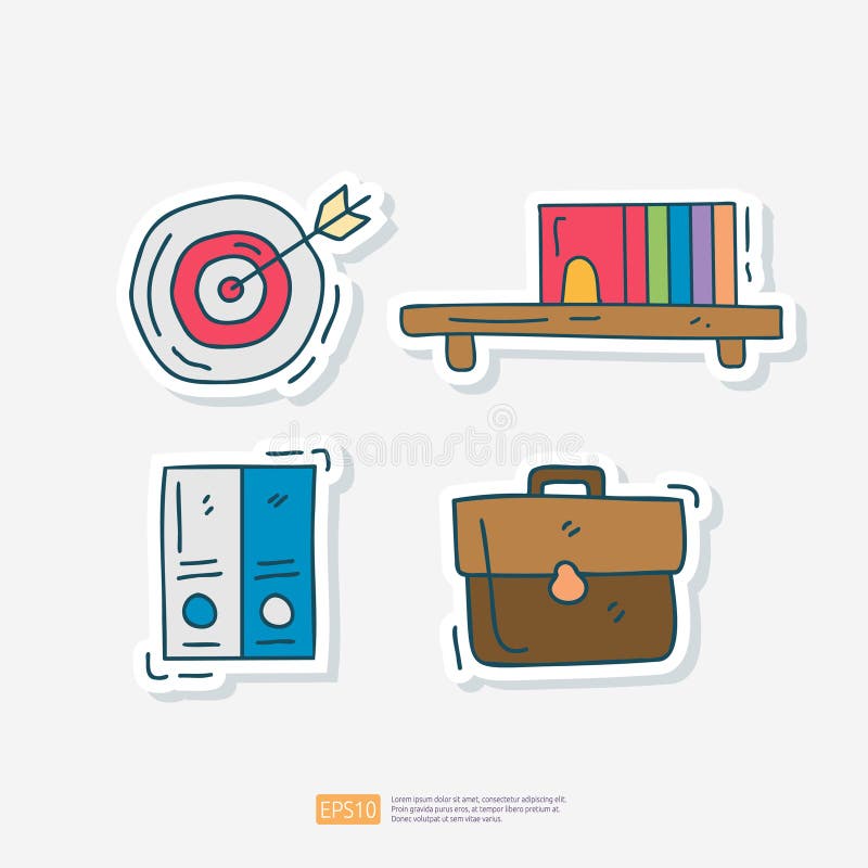Archery Business Target, Bookcase Doodle, Archive Document Folder ...