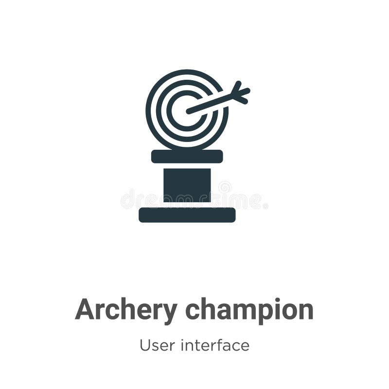Archery Champion Vector Icon on White Background. Flat Vector Archery ...