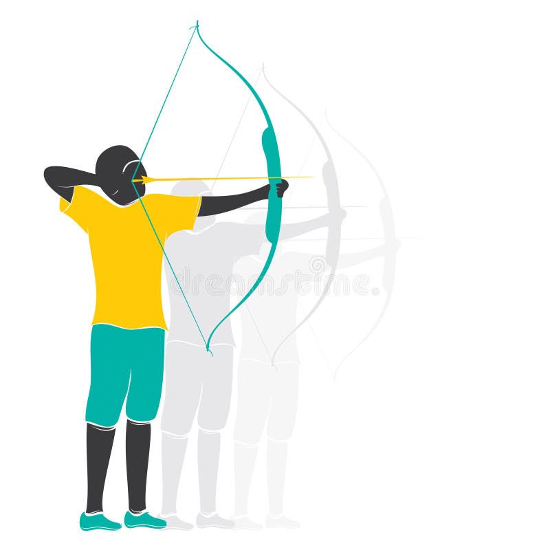 Archery Player Summer Games Icon Set.3D Isometric Archery Player Stock ...
