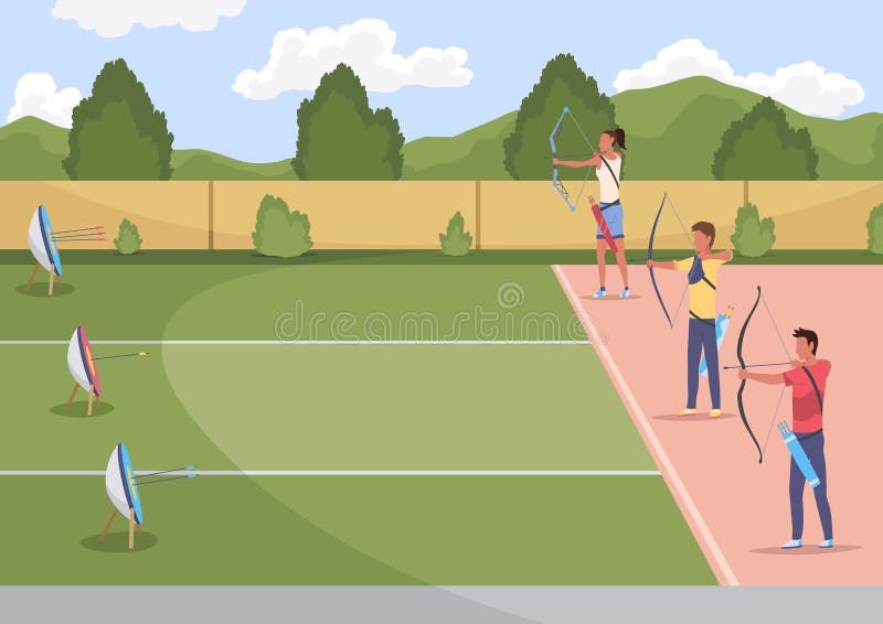 Archery Practice or Training. Successfully Hitting the Target Stock ...