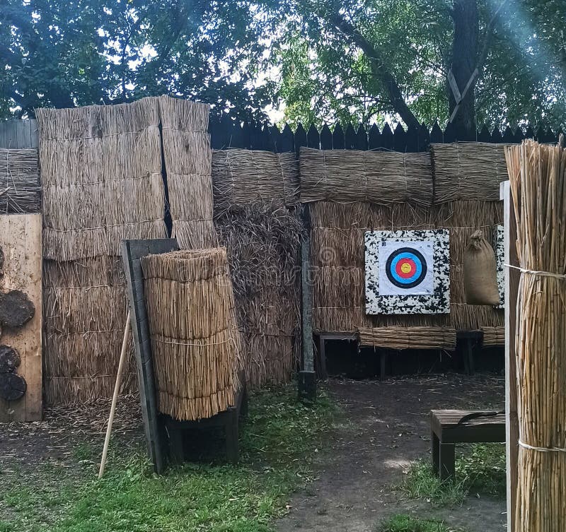 Archery Range Set in an Outdoor Space Surrounded by Natural Materials ...
