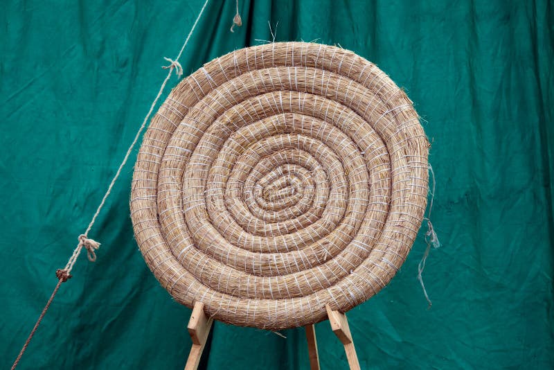 Archery Round Coiled Straw Target Stock Image - Image of outdoor, sport ...