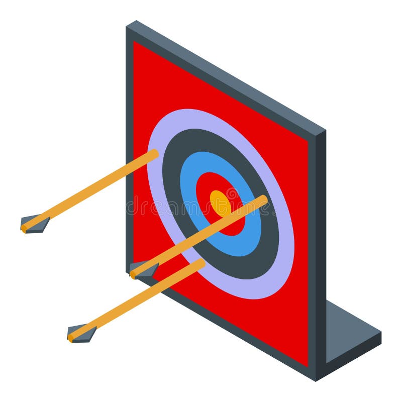 Archery Target Icon, Cartoon Style Stock Vector - Illustration of arrow ...