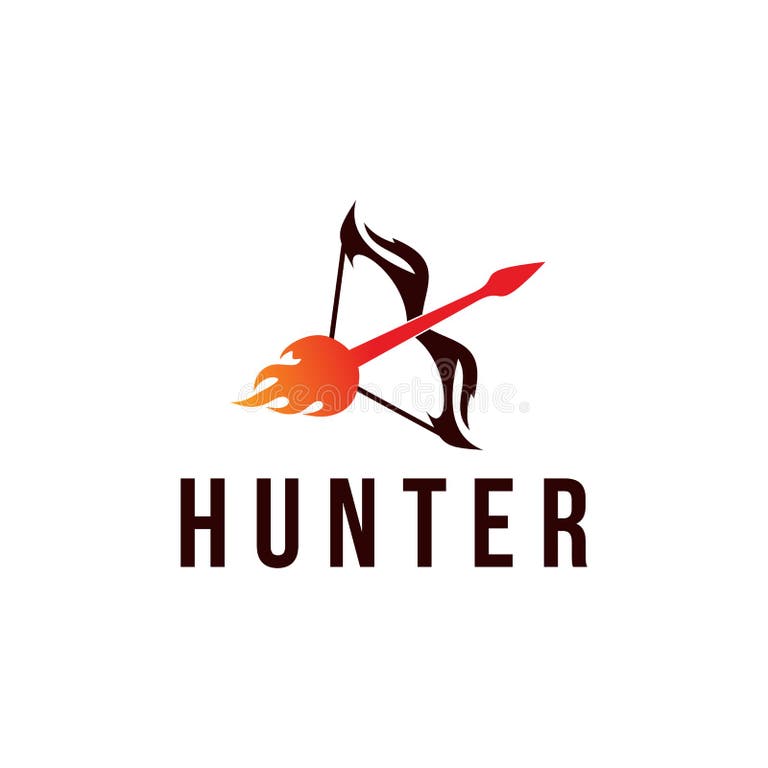 Archery Sport Hunter Fire Archer Logo Design Stock Vector ...