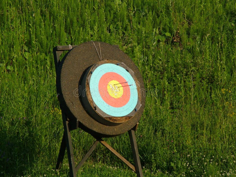 Archery target stock image. Image of grass, stand, green - 4051109
