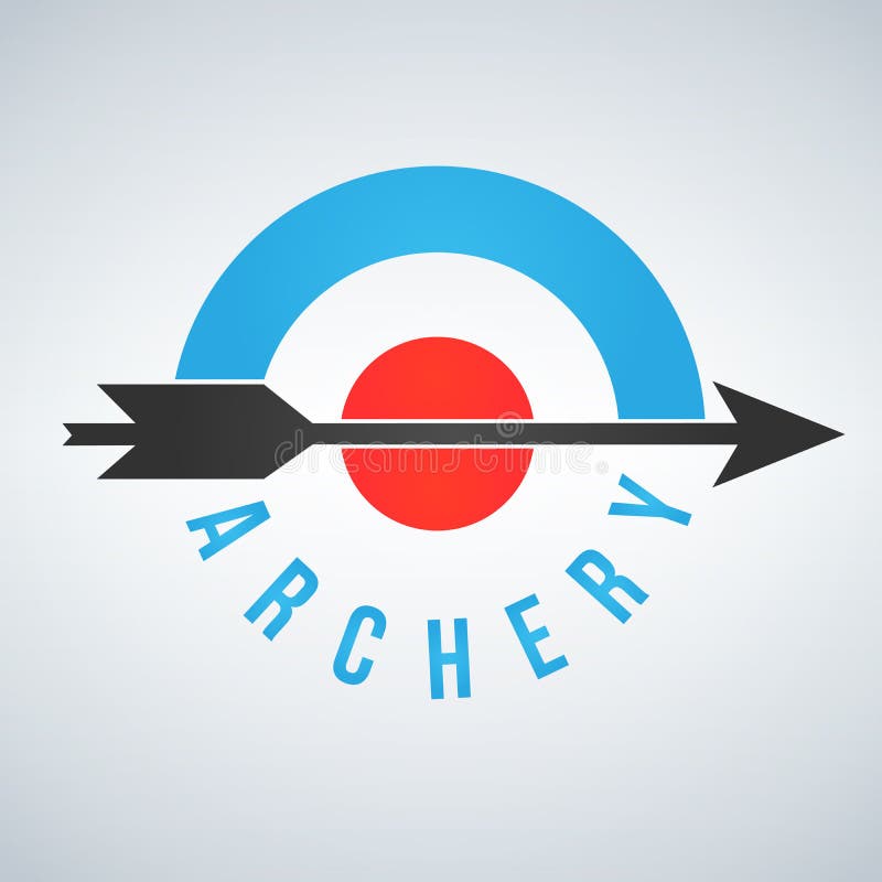 Archery Target and Arrow Logo Isolated on White Background. Stock ...