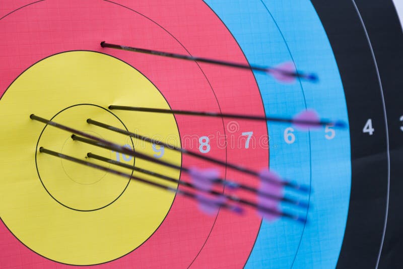 Archery Target with Arrows on it Stock Image - Image of shot, target ...