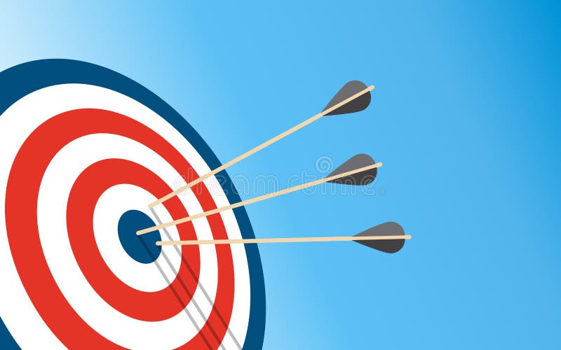 Archery Target With 3 Arrows Stock Vector - Illustration of idea ... Archery Target With 3 Arrows Stock Vector - Illustration of idea ...