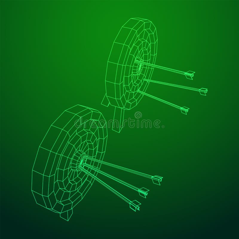 Archery Target. Arrows Hit Round Target Goal Concept Stock Illustration ...