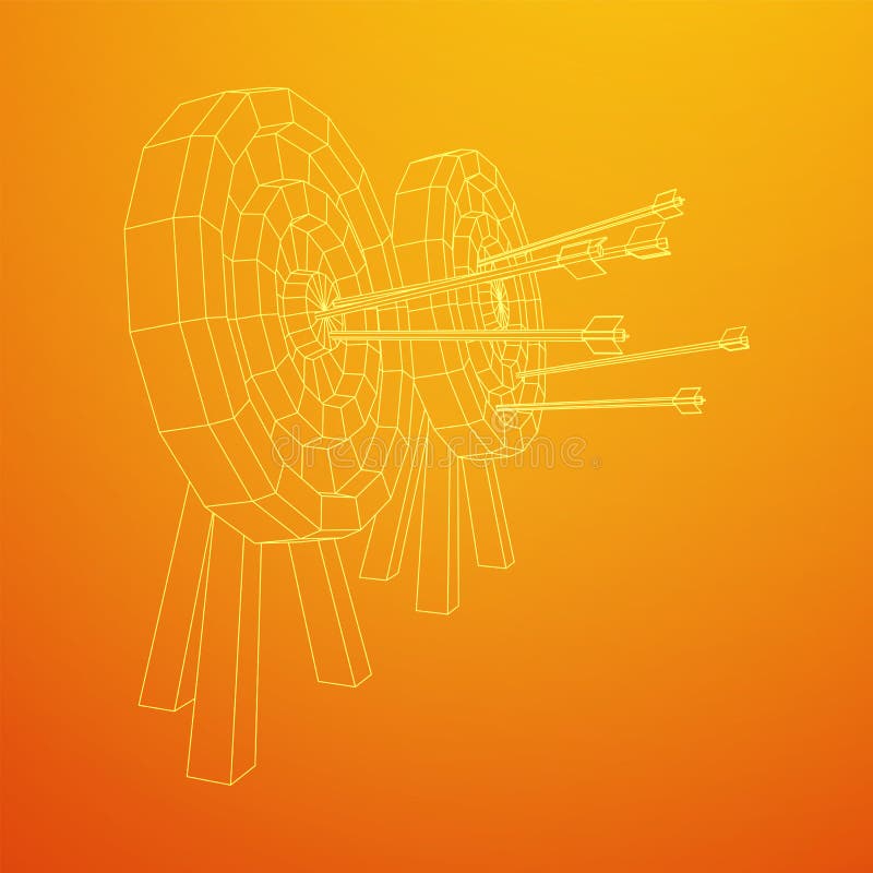 Archery Target. Arrows Hit Round Target Goal Concept Stock Vector ...
