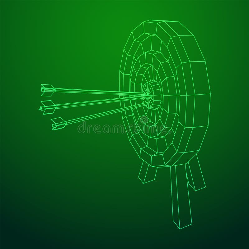 Archery Target. Arrows Hit Round Target Goal Concept Stock Vector ...