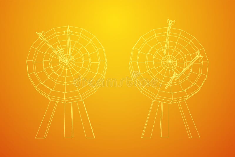 Archery Target. Arrows Hit Round Target Goal Concept Stock Vector ...