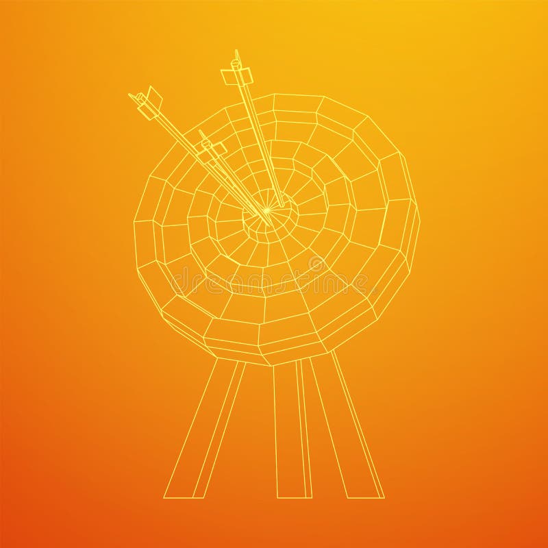 Archery Target. Arrows Hit Round Target Goal Concept Stock Vector ...