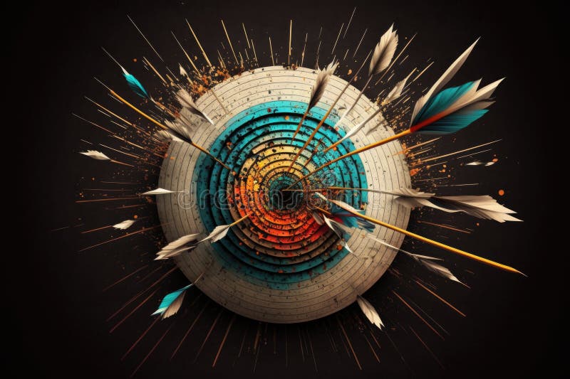 Multiple Arrows Hitting Target Stock Illustrations – 25 Multiple Arrows ...
