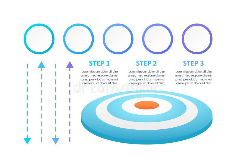 Archery Target with Arrows Infographic Chart Design Element Set Stock ...