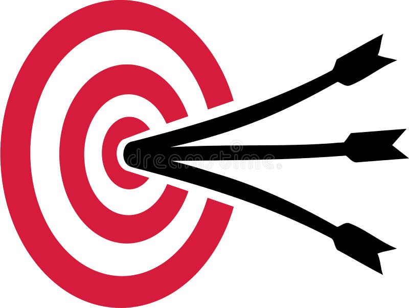 Archery Target with arrows stock vector. Illustration of target - 85844129