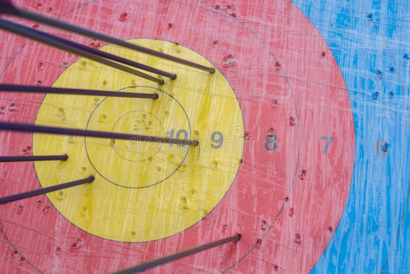Archery Target with Arrows on it. Success Concept Stock Image - Image ...