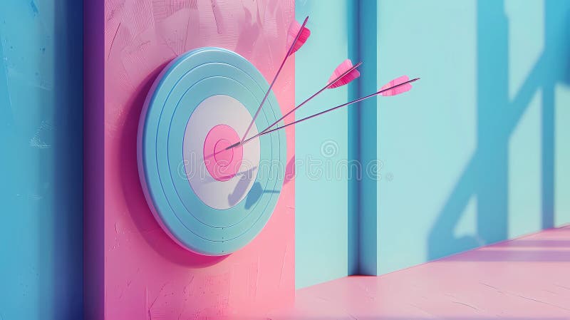 Archery Target with Arrows on the Wall, Generative AI Illustrations ...