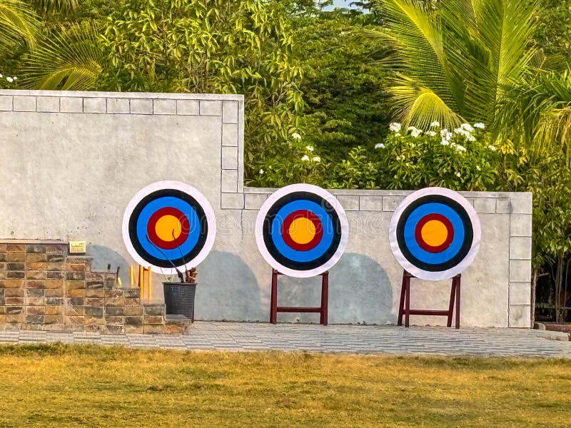 Archery Target Board in Aroha Farm Stock Image - Image of flower, park ...