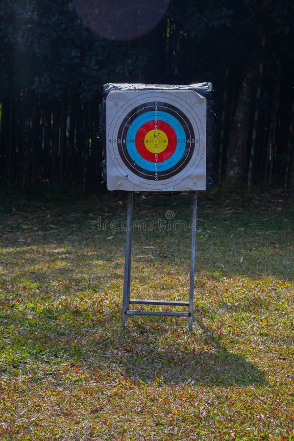 Archery Target Board with Forest Background Stock Image - Image of park ...