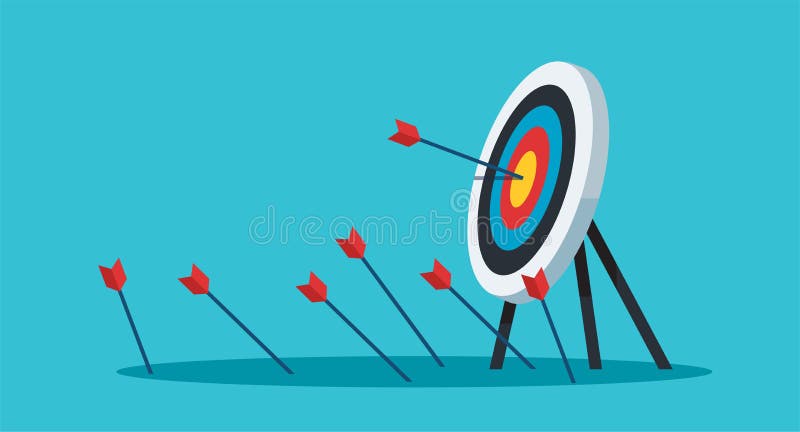 Archery Target. Goal Achieve Concept Vector Illustration Stock Vector ...