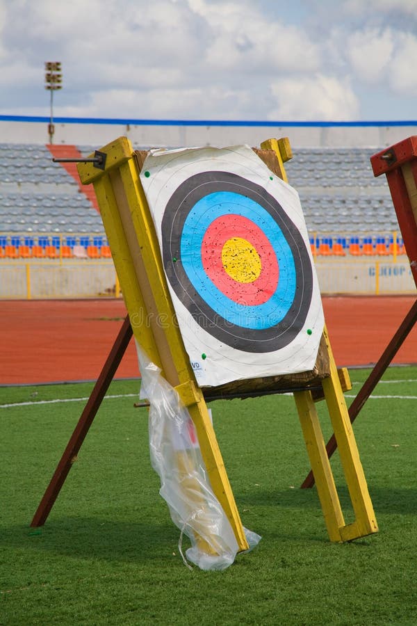 Colored Archery Target on Stadium Field Stock Photo - Image of summer ...