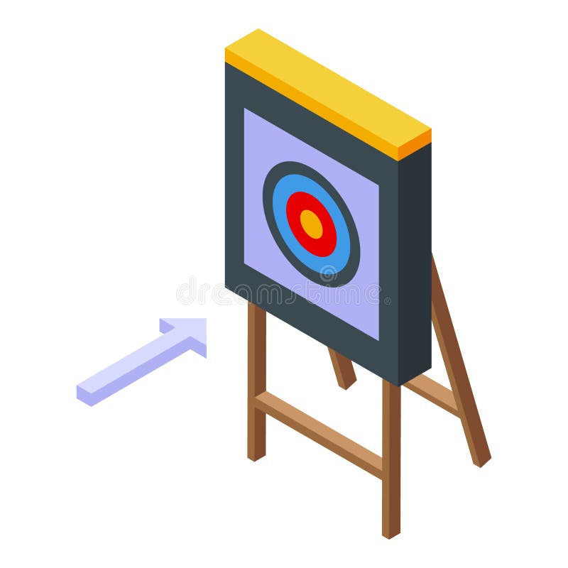Archery Target Icon, Cartoon Style Stock Vector - Illustration of arrow ...