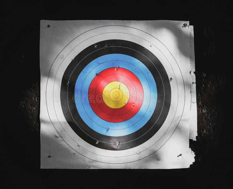 Archery target on black stock photo. Image of center - 161359976