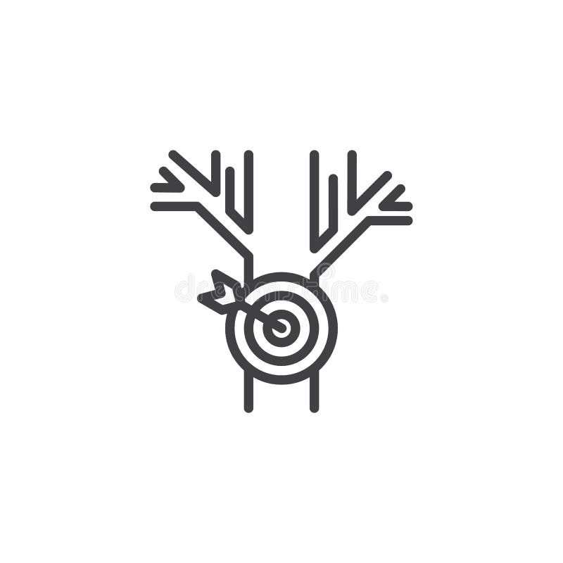 Archery Target Arrows Line Icon Stock Vector - Illustration of arrows ...