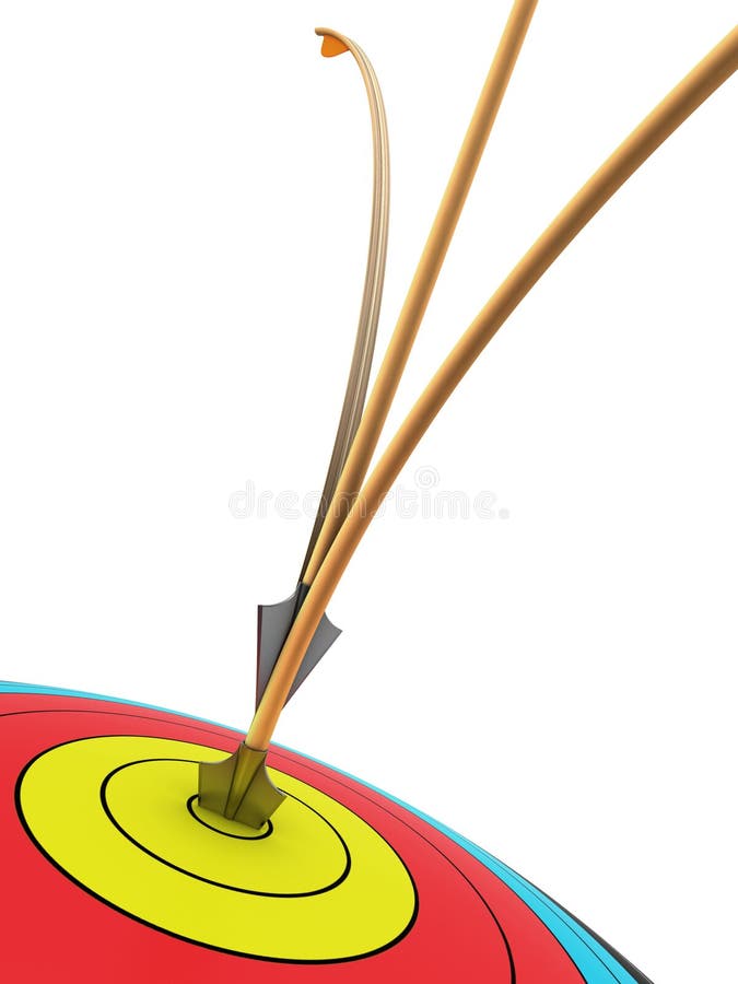 Archery Target with Two Arrows Stock Illustration - Illustration of ...