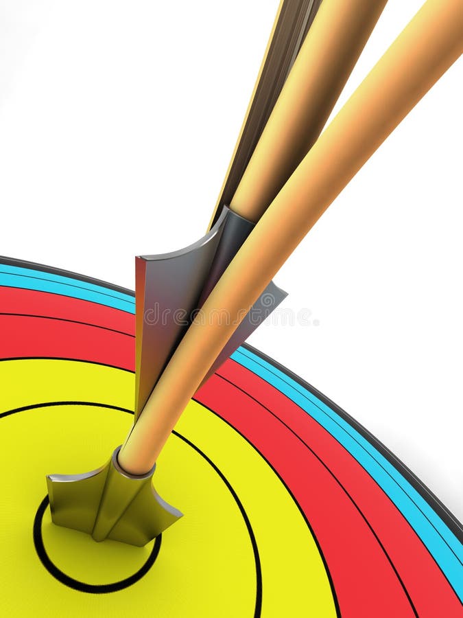 Archery Target with Two Arrows Stock Illustration - Illustration of ...
