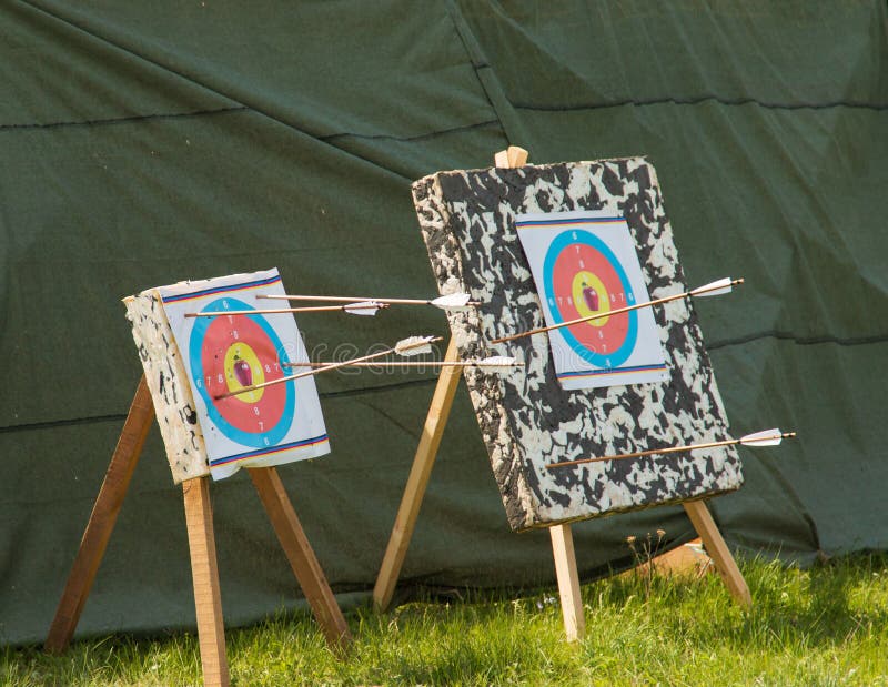 Archery Target for Wood Competition in Nature Stock Photo - Image of ...
