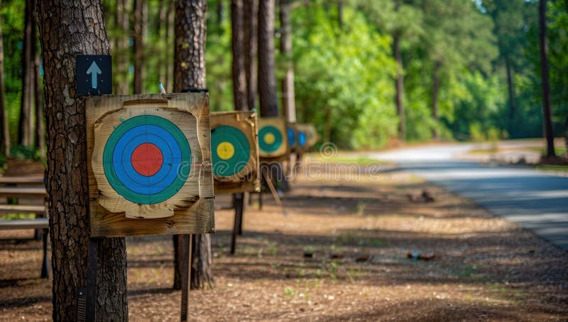 Archery Targets with Arrows in Outdoor Range. Generative Ai Stock ...