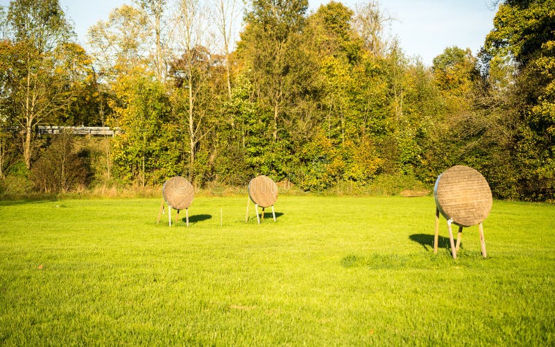 Archery targets in a field stock image. Image of arrow - 101713315