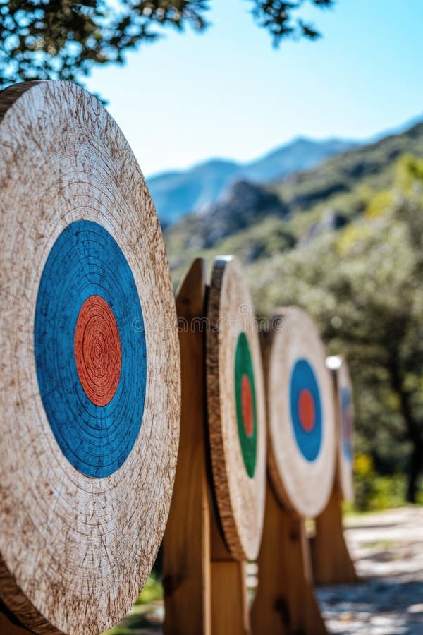 Archery Targets Mountain Background Stock Image - Image of landscape ...