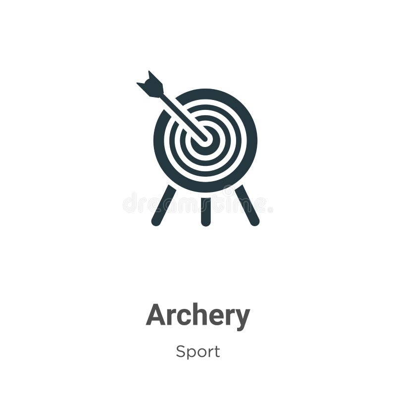 Archery Vector Icon on White Background. Flat Vector Archery Icon ...