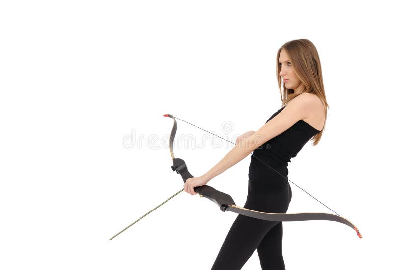 Archery - woman with bow stock image. Image of arrow, sensuality - 9102023
