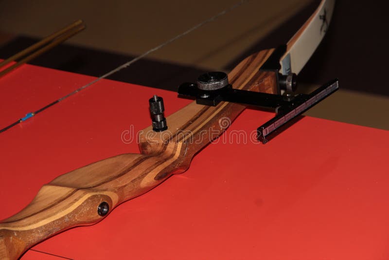 Archery. Wooden Bow on the Pink Table Stock Image - Image of nature ...