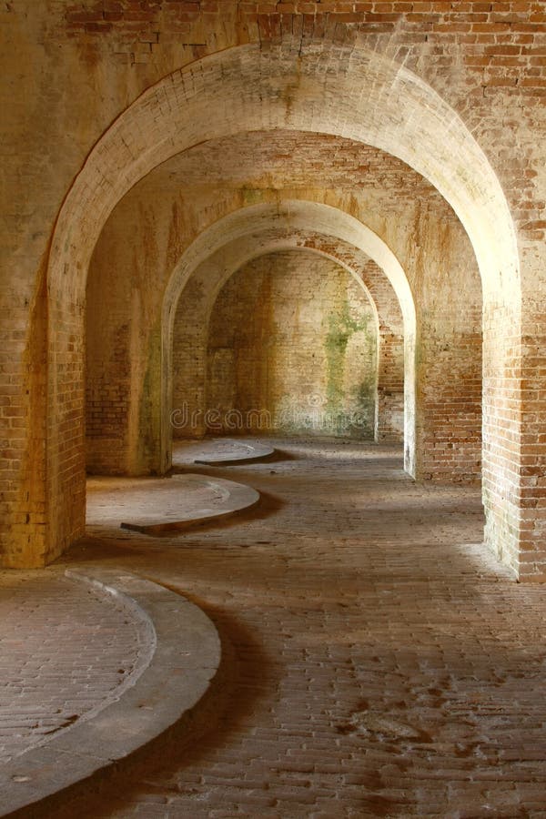 Arches of 1800 Fort Interior Stock Photo - Image of 1800, military ...