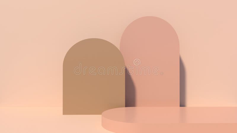 Arches Bows Background Concept, Mock Up Scene with Podium Geometry ...