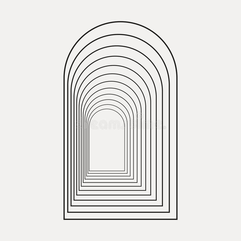 Arches, Enfilade, Arc, Frame Arc. Abstract Minimalistic Linear Design ...
