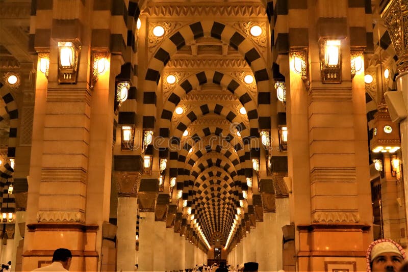 Arches Inside the Prophet S Mosque in Medina, Saudi Arabia Editorial ...